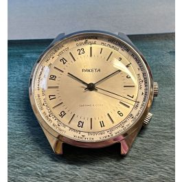 Raketa Russische 24 Stunden Uhr mit drehbarer Weltzeitlunette! | Poljot 24